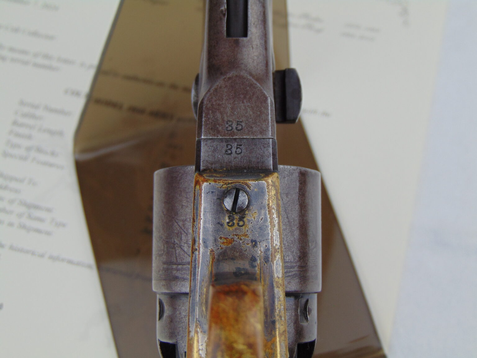 SOLD Colt Model 1860 Army Revolver Serial # 35 | Colt Archive Properties